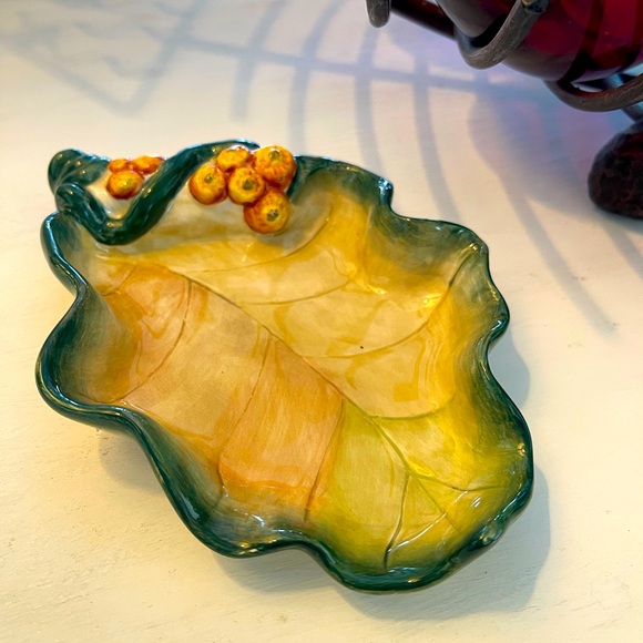 Foreside Home & Garden | Art | Vintage Foreside Leafshaped Ceramic Dish ...